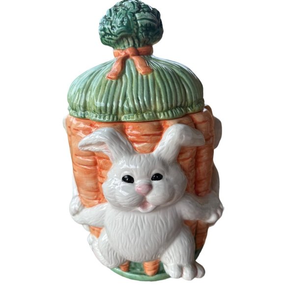 Cracker Barrel | Kitchen | Cracker Barrel Bunnies Ceramic Cookie Jar ...